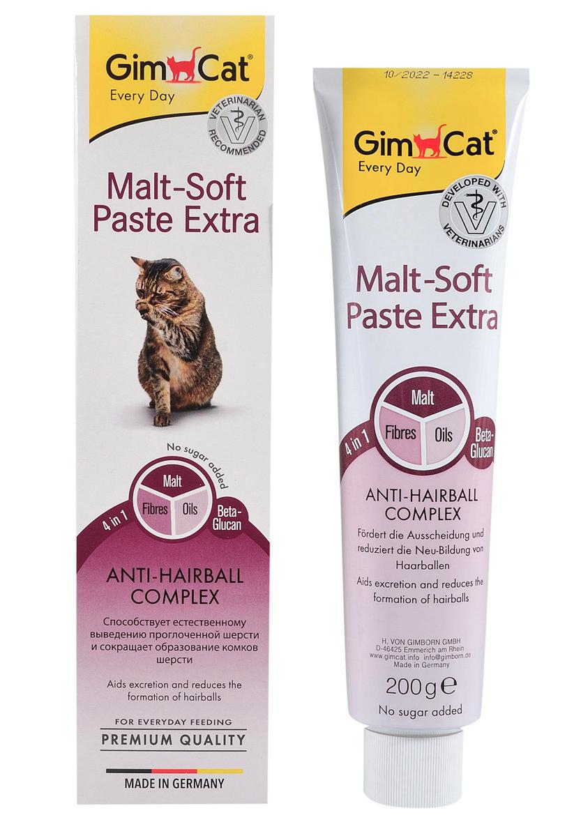 GimCat Malt-soft Extra паста для выведения шерсти, 200 г, Gimpet